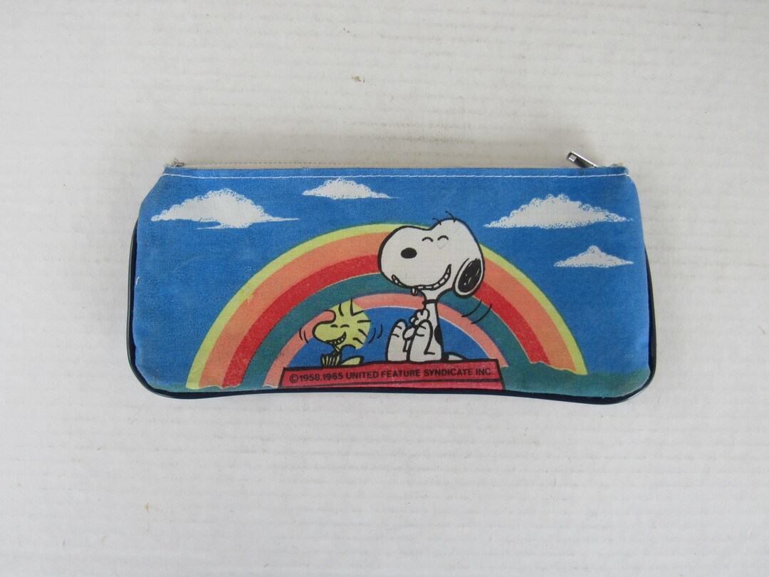 Vintage 60s Snoopy Woodstock Peanut Cartoon Canvas Vinyl Woven Vinyl ...