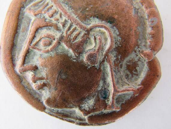 Vintage 70s Athena Owl Pendant: Greek Mythology Medal… - Gem
