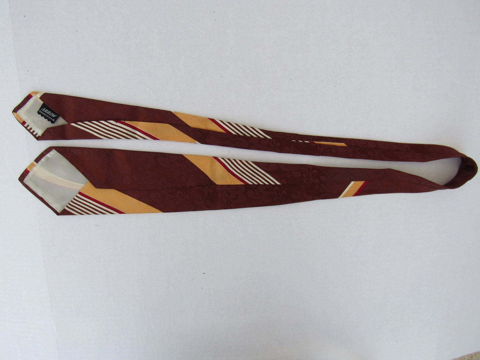 Vintage 40s 50s Arrow Jacquard Leaf Weave Geometric Striped - Etsy