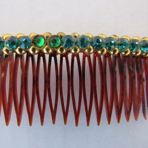 Vintage 40s 50s Beaded Faceted Rhinestone Gold Tone Hair Jewelry ...