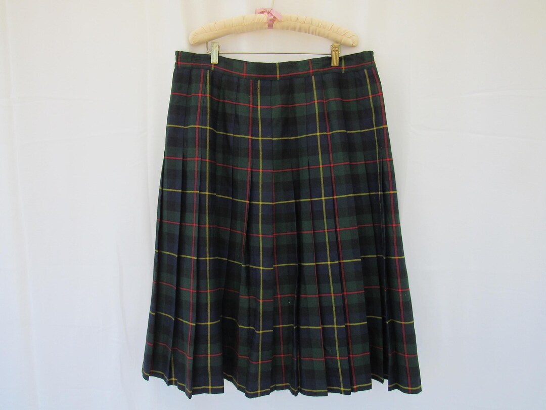Vintage 90s O'neil of Dublin Irish 100% Wool Tartan Plaid Pleated ...