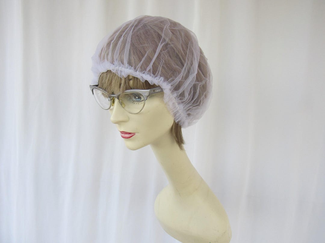 Vintage 60s Angel Lace Nylon Hair Cap: Coiffure Ruffle Hairstyle Cover ...