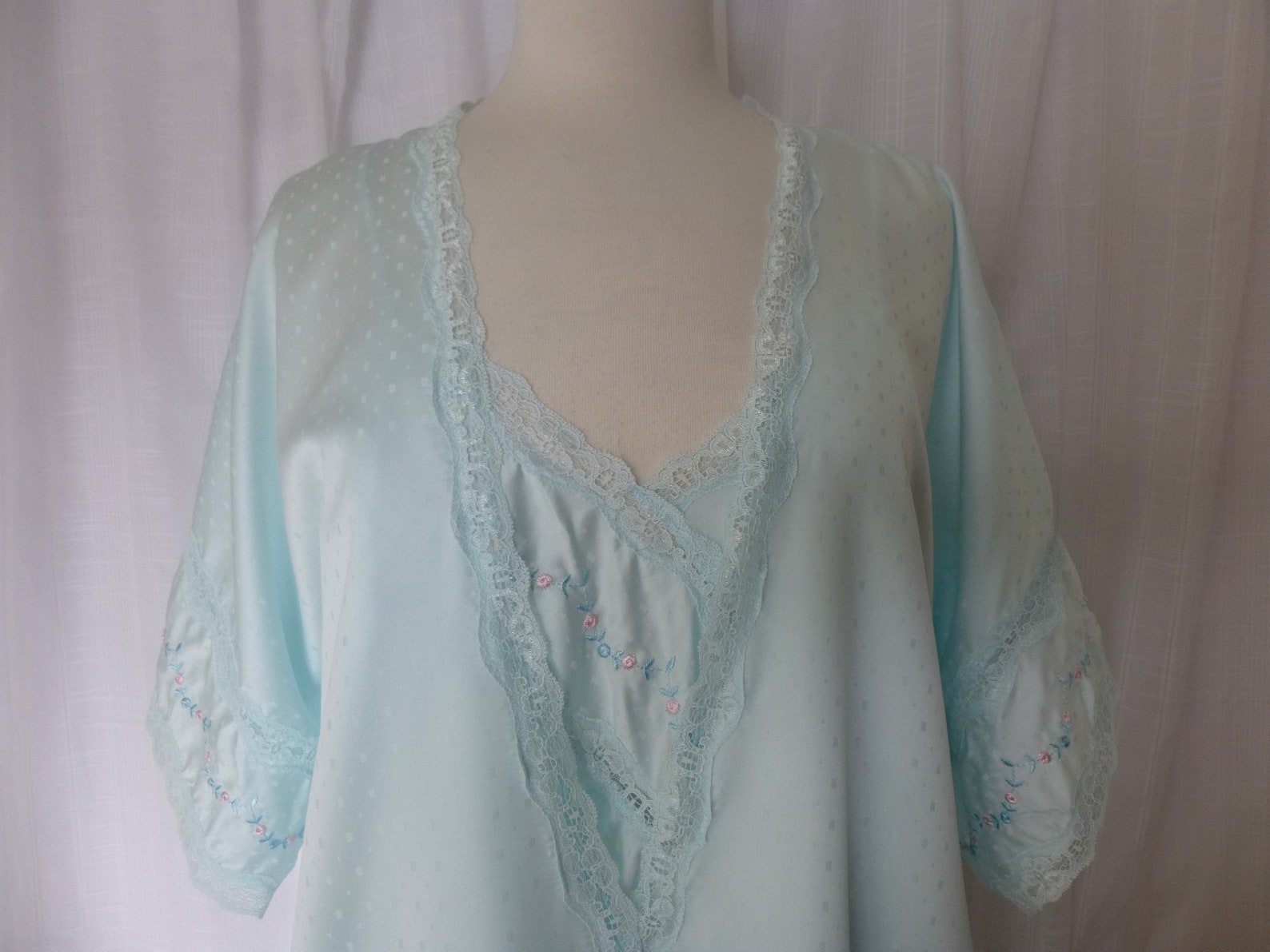 Vintage 80s Beth Michaels Embroidered Teddy Chemise Robe Three - Etsy