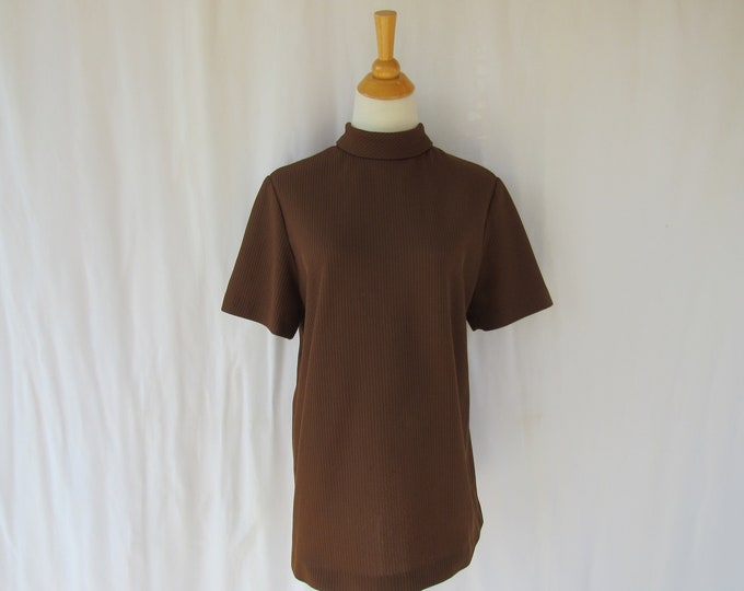 Vintage 60s 70s Ample Togs California Mock Zip-up Textured Striped Rib ...