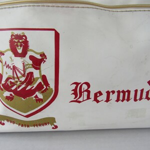 Vintage 60s Bermuda Coat-of-arms Logo Zip-up Vinyl Shoulder Bag Pocket ...