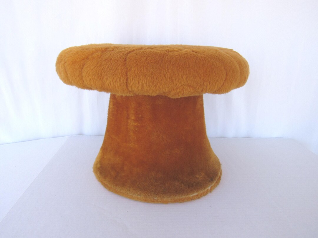 Vintage 60s 70s Mushroom Ottoman: Plush Footrest, MCM Retro Footstool ...