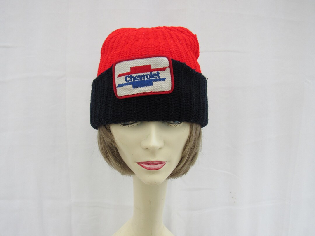 Vintage 70s 80s Chevrolet Car Patch Double Layered Knitted Acrylic ...