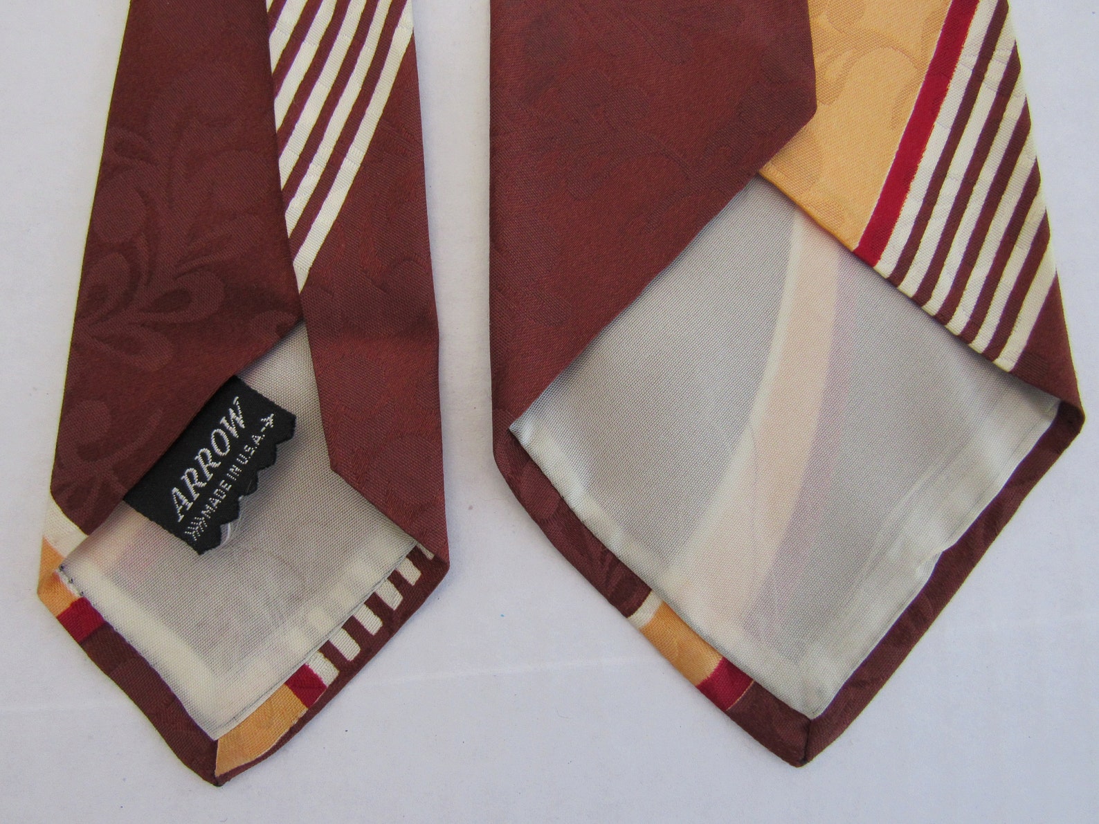 Vintage 40s 50s Arrow Jacquard Leaf Weave Geometric Striped - Etsy