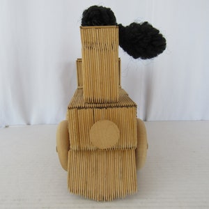 Vintage 70s Toothpick Wooden Steam Train Rail Engine Handcrafted Folk ...