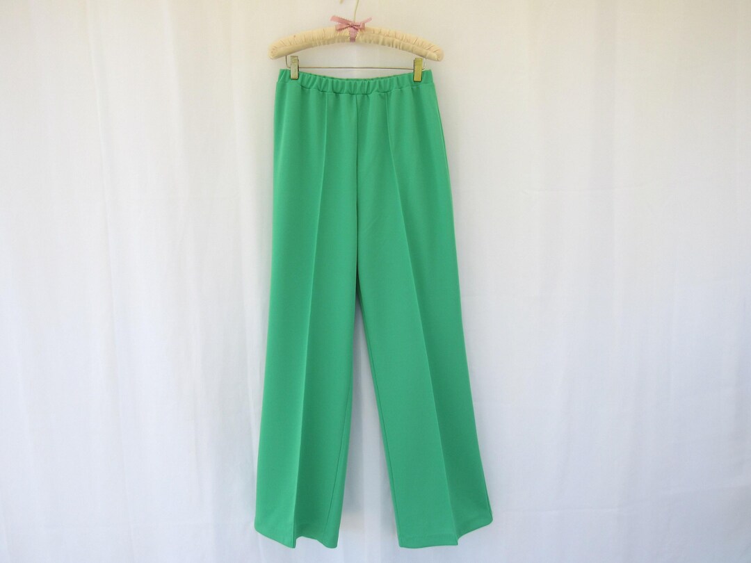 Vintage 70s Montgomery Ward Knit Slacks: High-waisted Polyester Wide ...