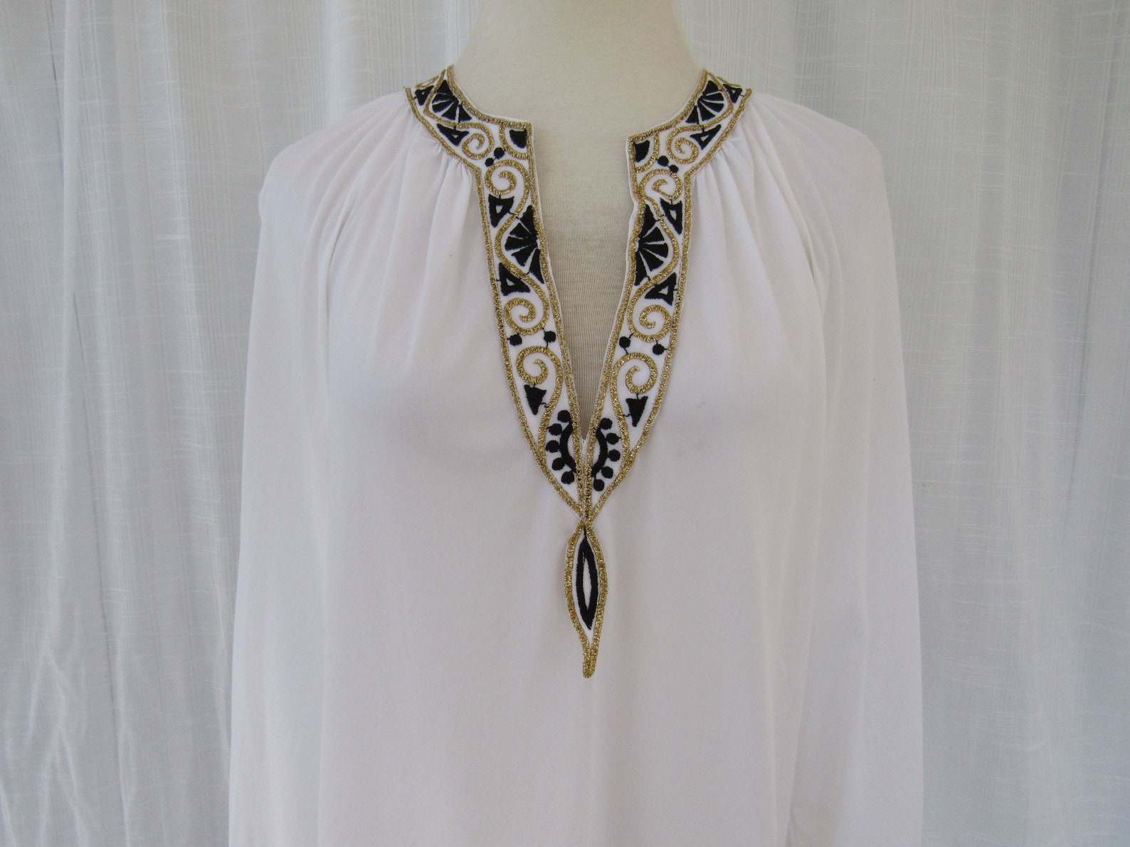 Vintage 60s Movie Star Embroidered Chemise Tunic Blouse S M | Etsy