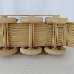 Vintage 70s Toothpick Wooden Steam Train Rail Engine Handcrafted Folk ...