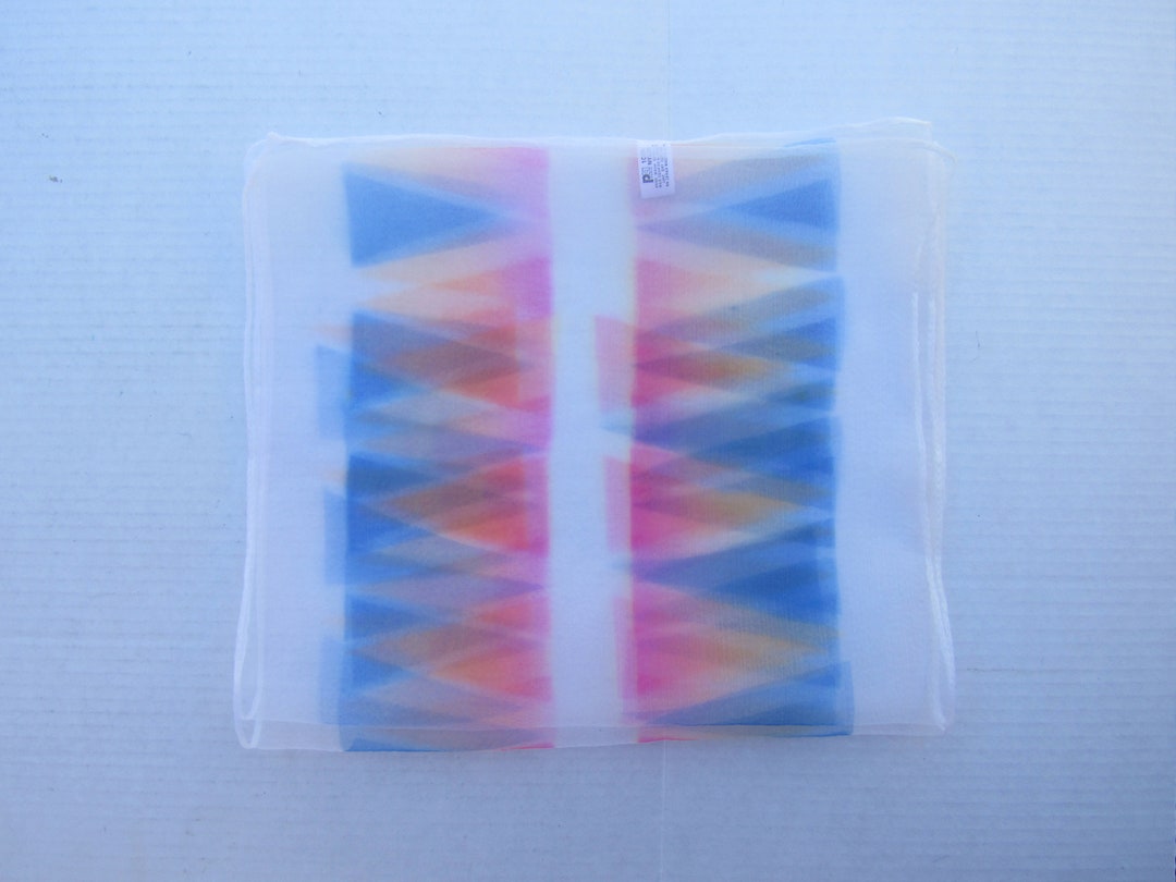 Vintage 60s PA Paris Chiffon Headscarf: Geometric Abstract Print ...