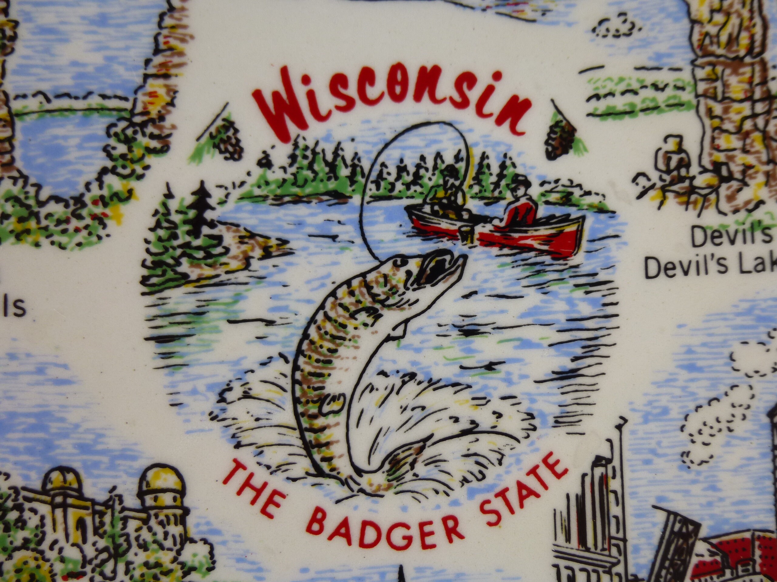 Vintage 60s Wisconsin the Badger State Collectors Plate 9 Inch | Etsy