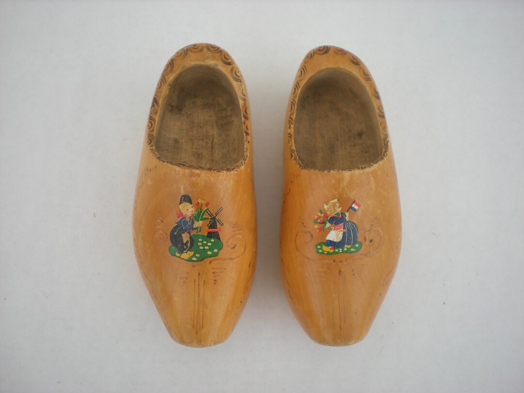 Vintage 50s 60s Dutch Miniature Clogs Hand-carved Wooden Wall Hanging ...