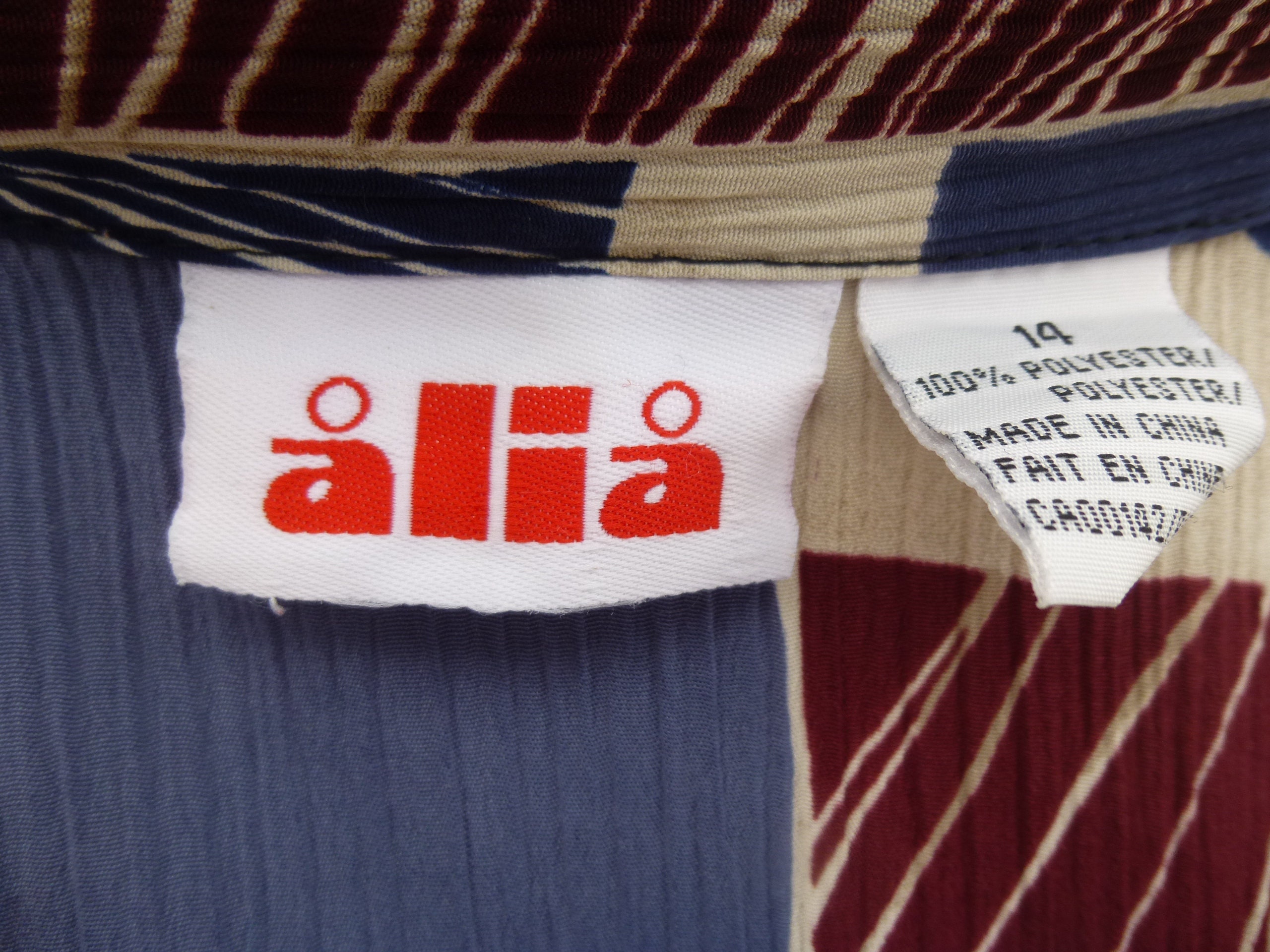 Vintage 80s Alia Geometric Abstract Art Print Yoryu Crepe | Etsy