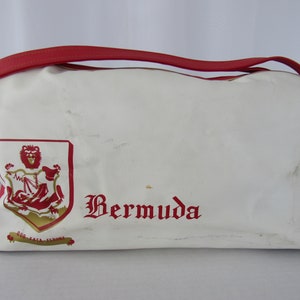 Vintage 60s Bermuda Coat-of-arms Logo Zip-up Vinyl Shoulder Bag Pocket ...