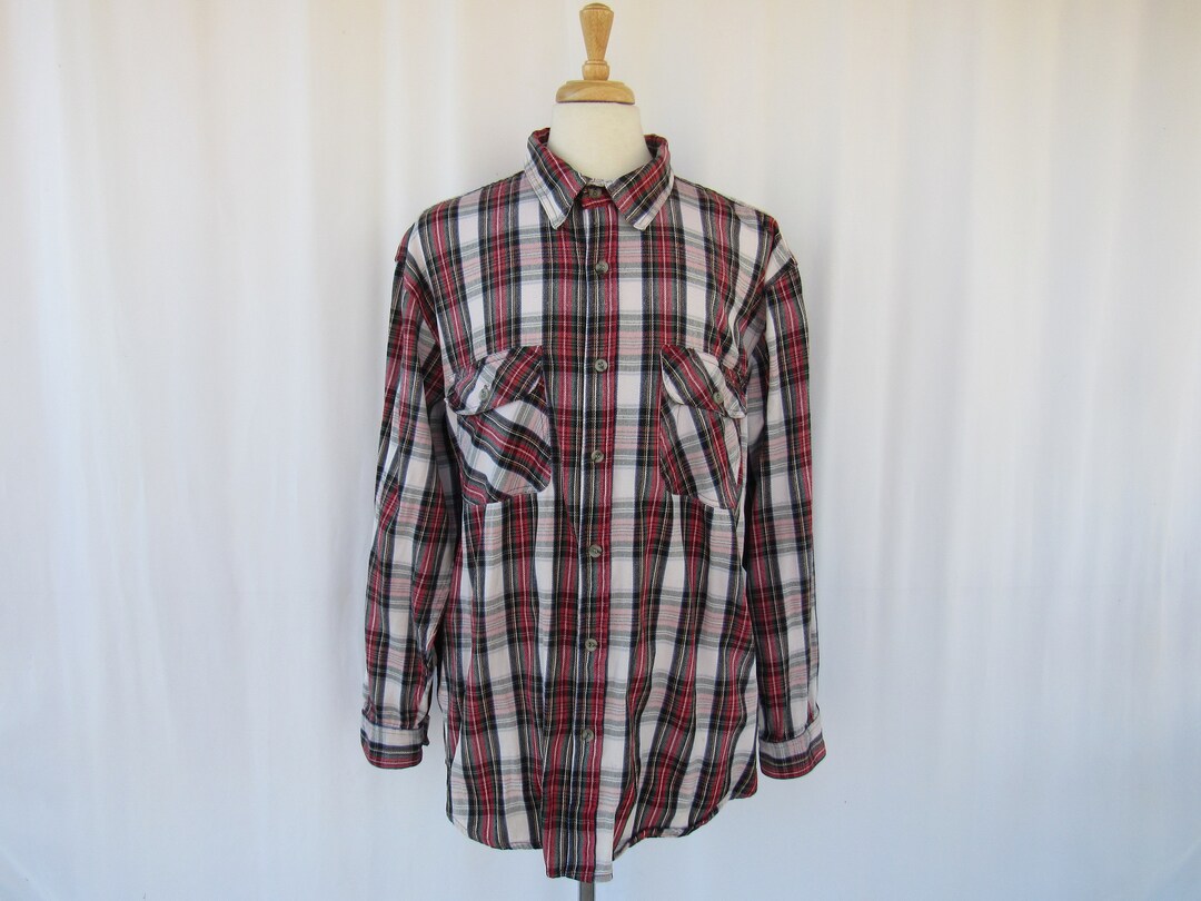 Vintage Y2K Cold Storage Foul Weather Gear Tartan Plaid Woven Cotton ...