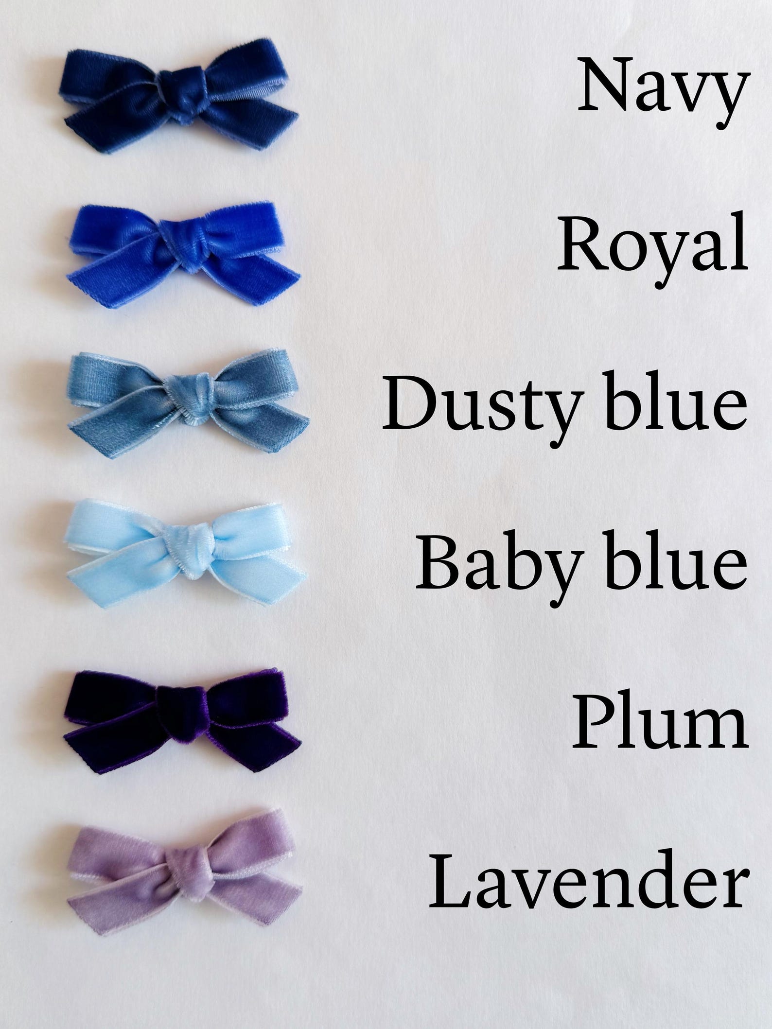 You Pick 3 - Baby Mini Velvet Baby Bows on Nylon Headbands or Mini ...