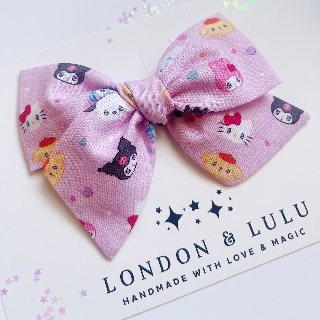 Kawaii Kitty + Friends Cotton Twirl Bows Kids Hair Clip Baby Girls ...