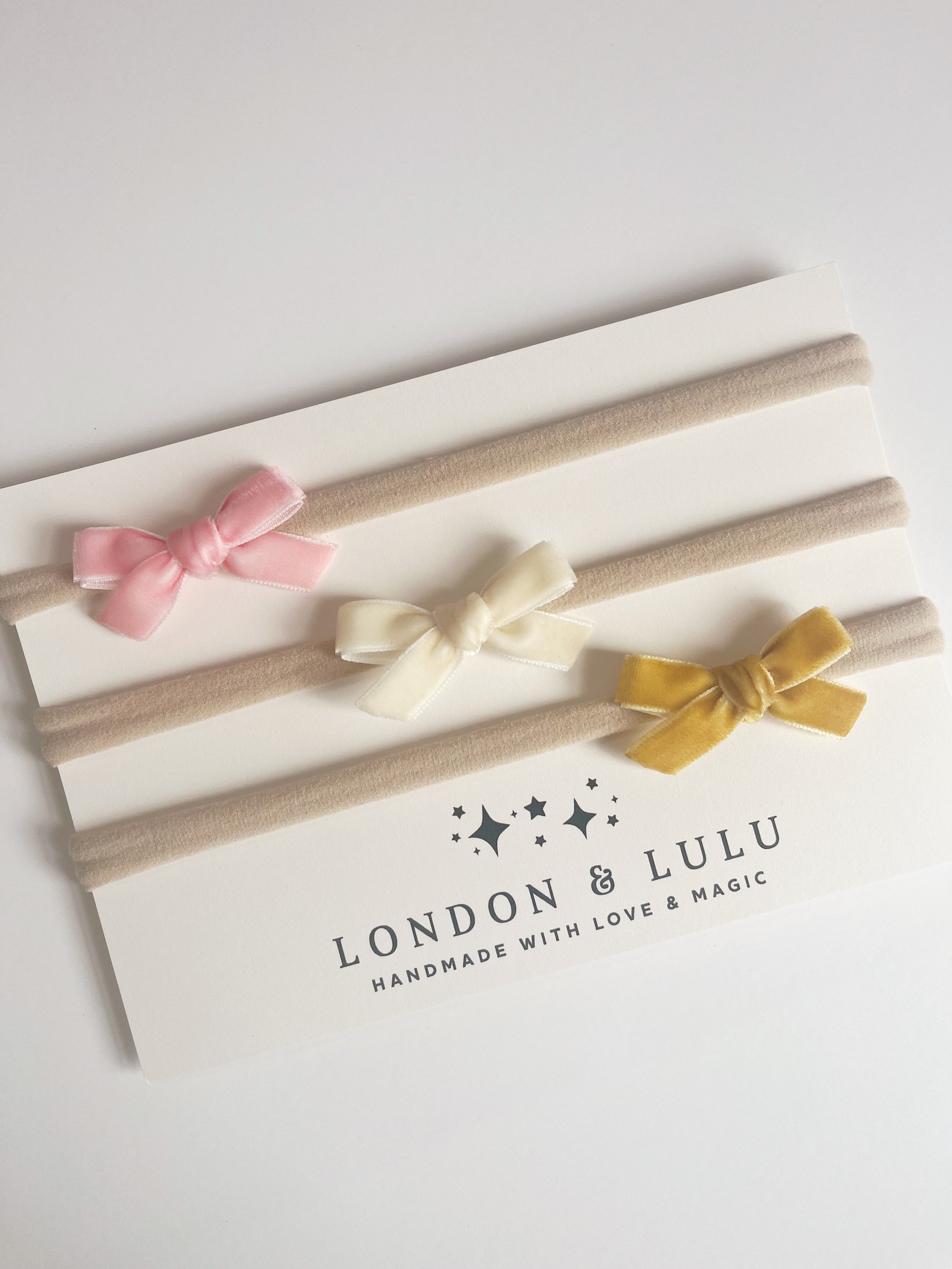 You Pick 3 - Baby Mini Velvet Baby Bows on Nylon Headbands or Mini ...