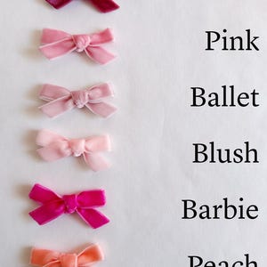 You Pick 3 - Baby Mini Velvet Baby Bows on Nylon Headbands or Mini ...