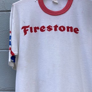 1970s 80s Firestone Graphic Ringer T Shirt - Etsy