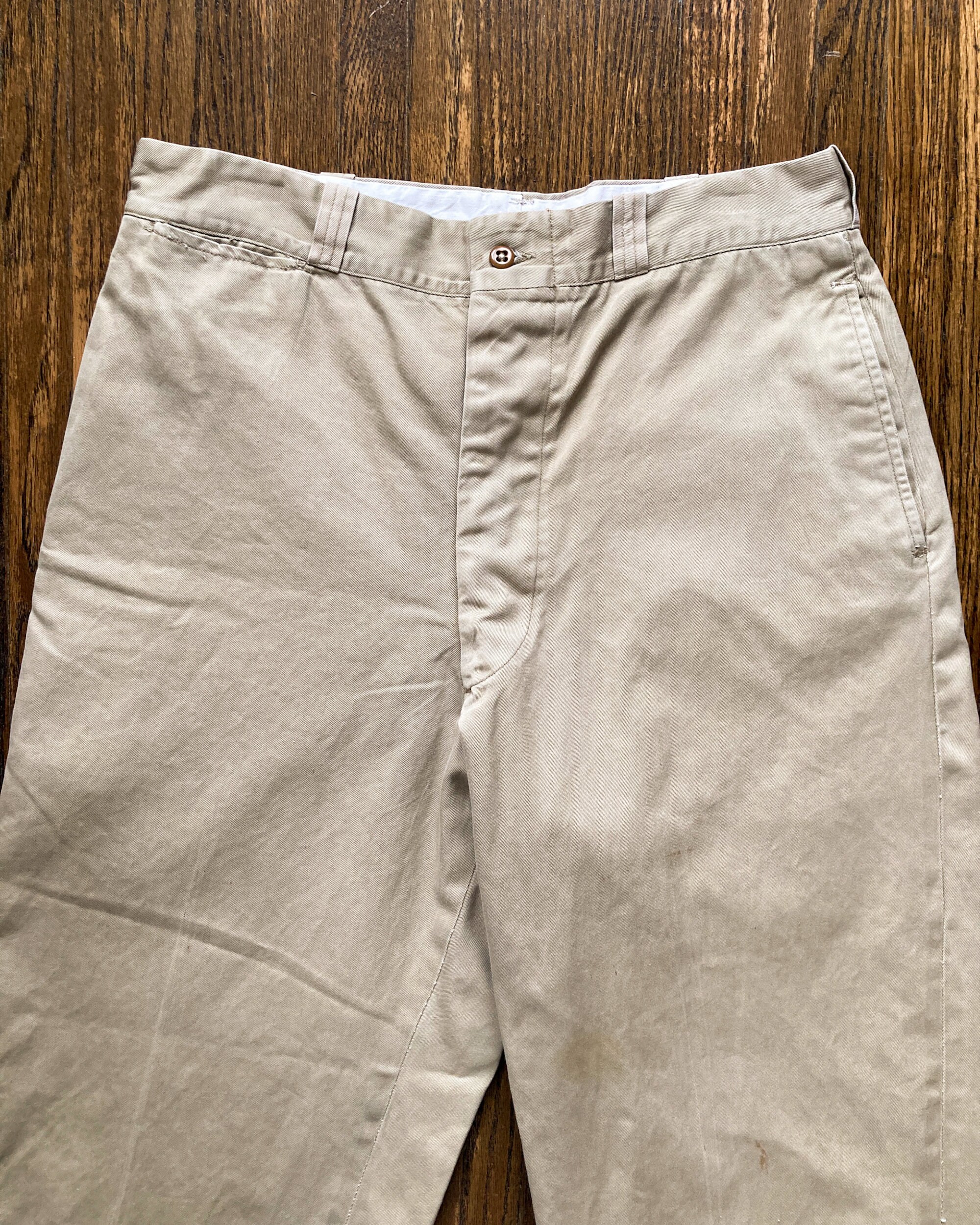 Vintage Military Chinos Khaki Trouser | 32