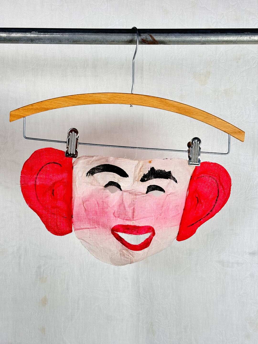 Vintage 1930s 40s Wax Gauze Funny Face Halloween Mask - Etsy