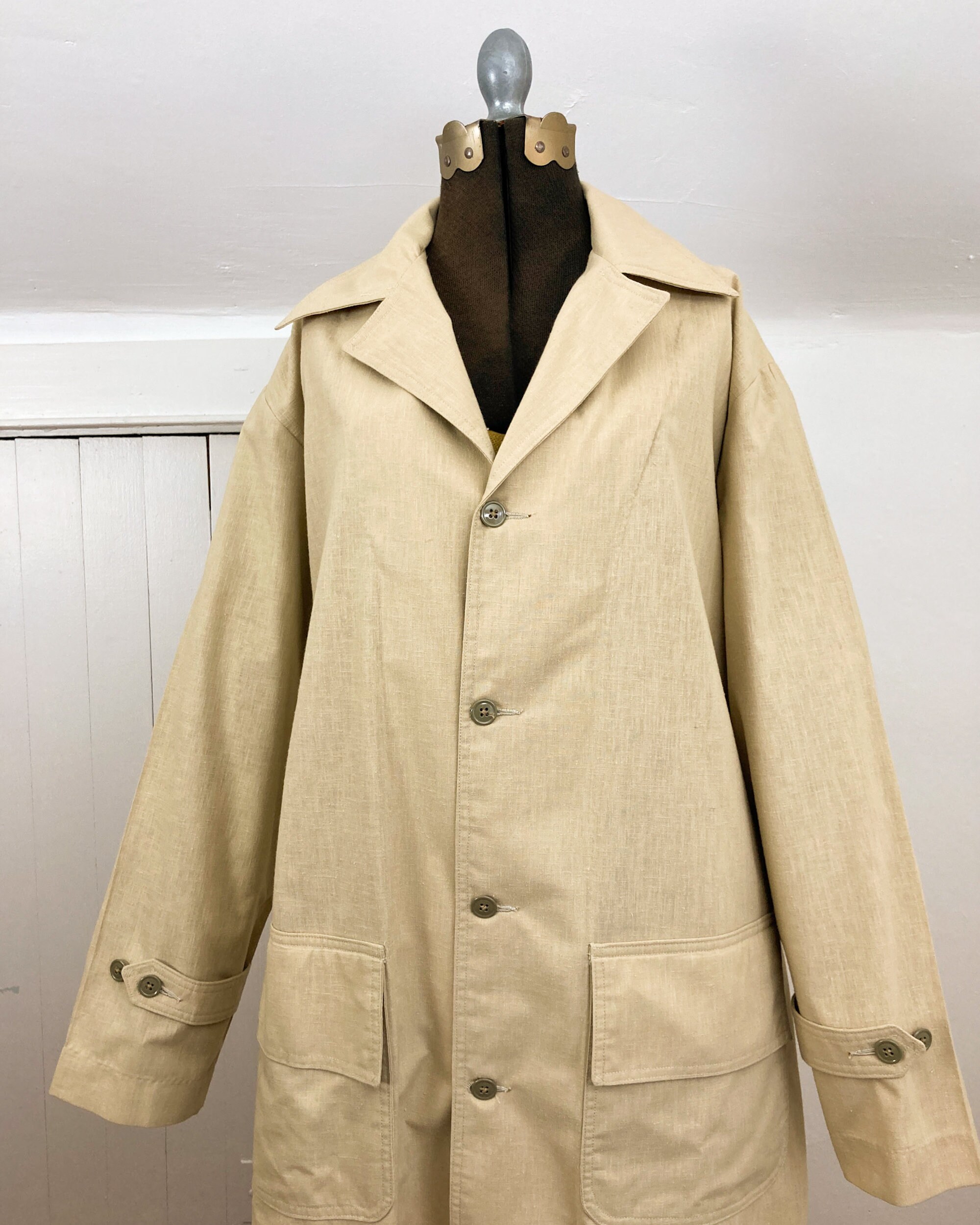 1940s Linen Duster Car Coat