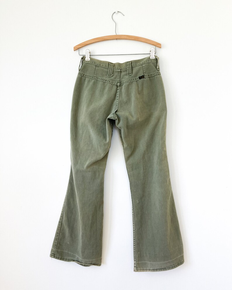 1960s Wrangler Snap Fly Green Denim Bellbottoms Small - Etsy