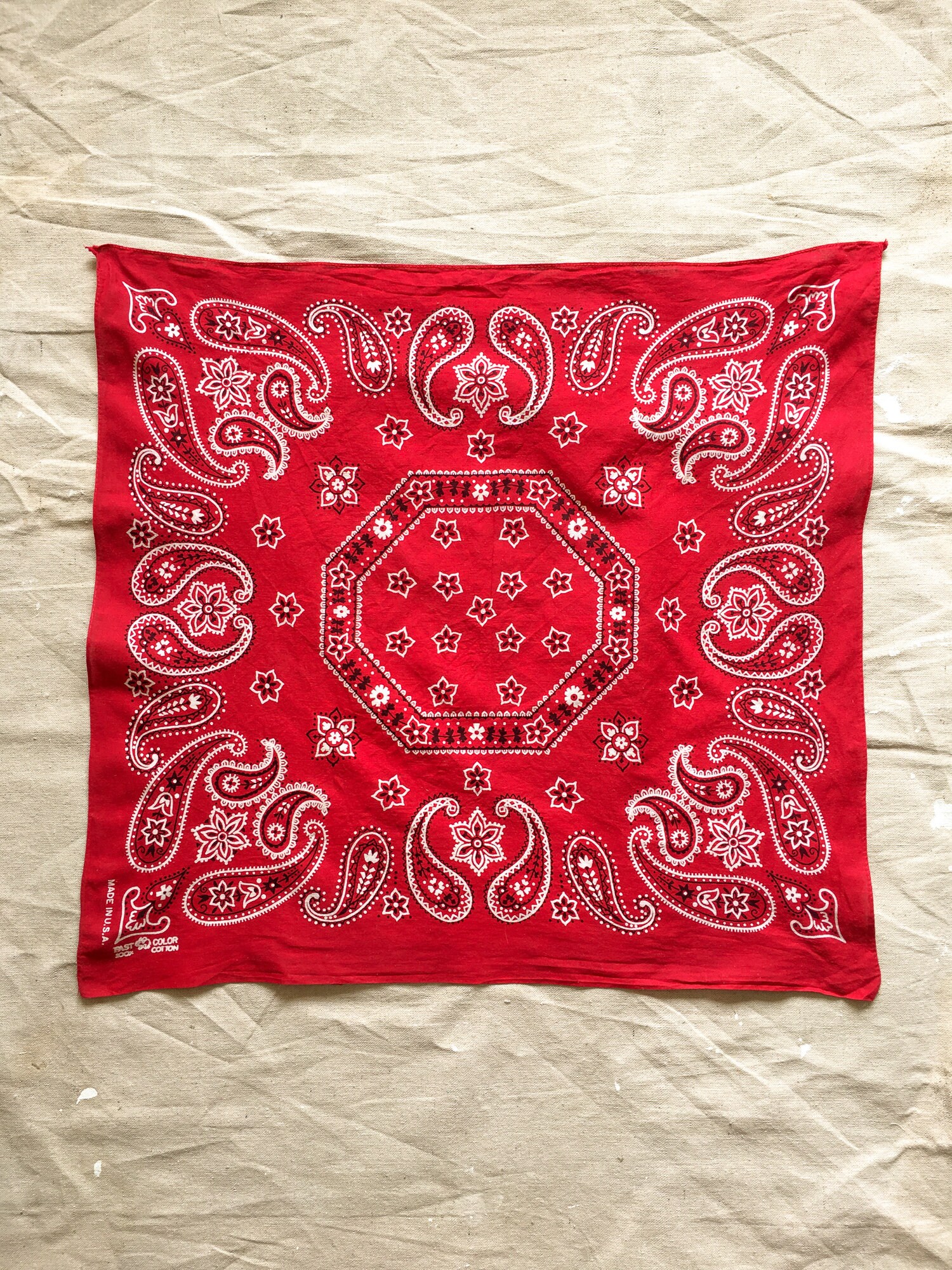 Elephant Trunk Up 50s 60s Bandana Vintage Red Bandana | Etsy