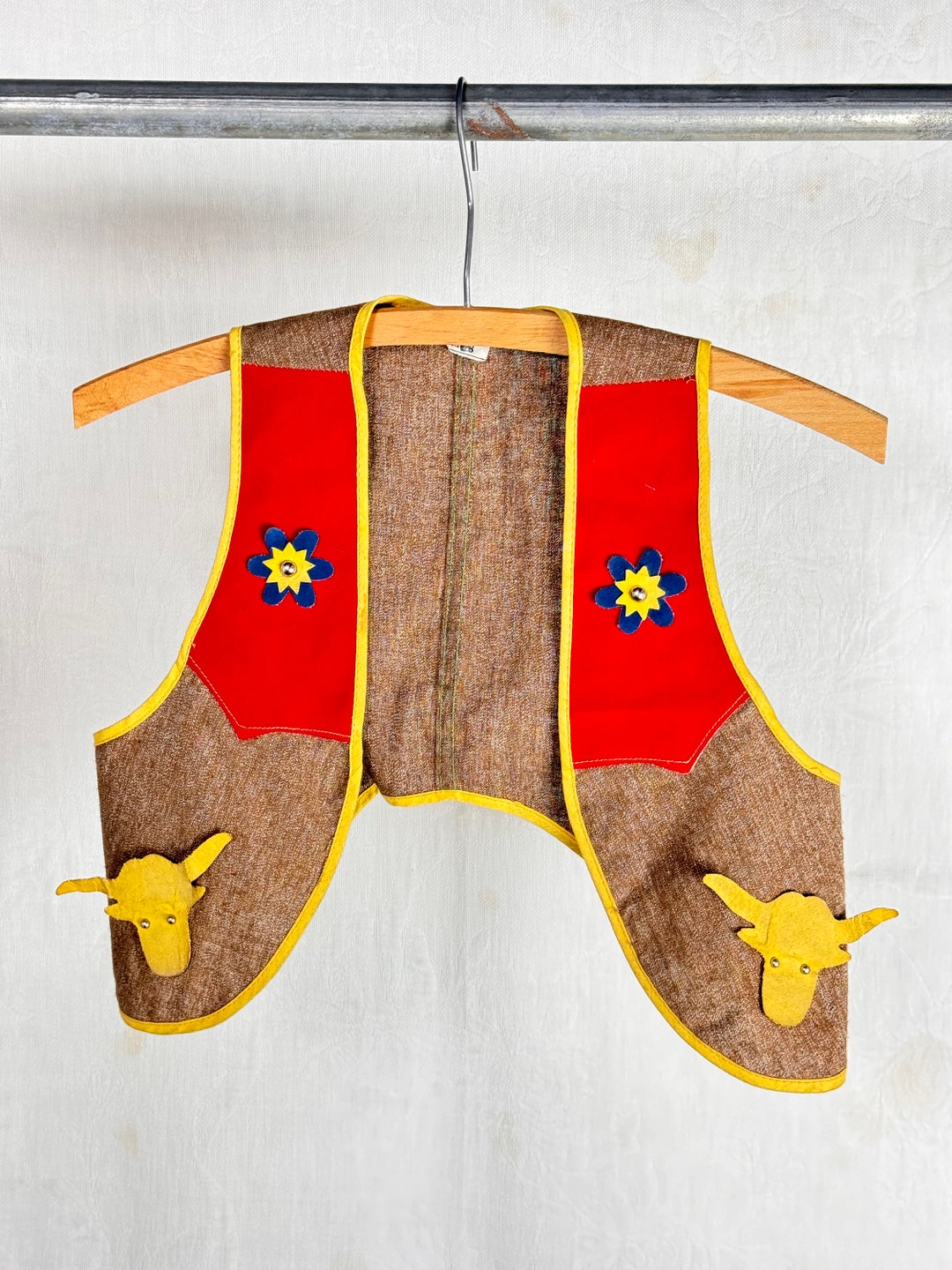Vintage 1950s Childrens Western Studded Longhorn Cowboy Vest - Etsy