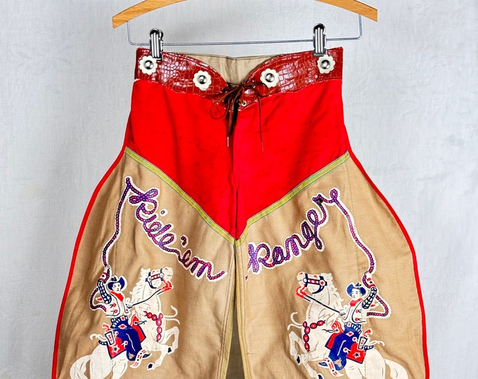 Vintage 1950s Childrens Ride ‘em Ranger Cowboy Costume Western Chaps ...