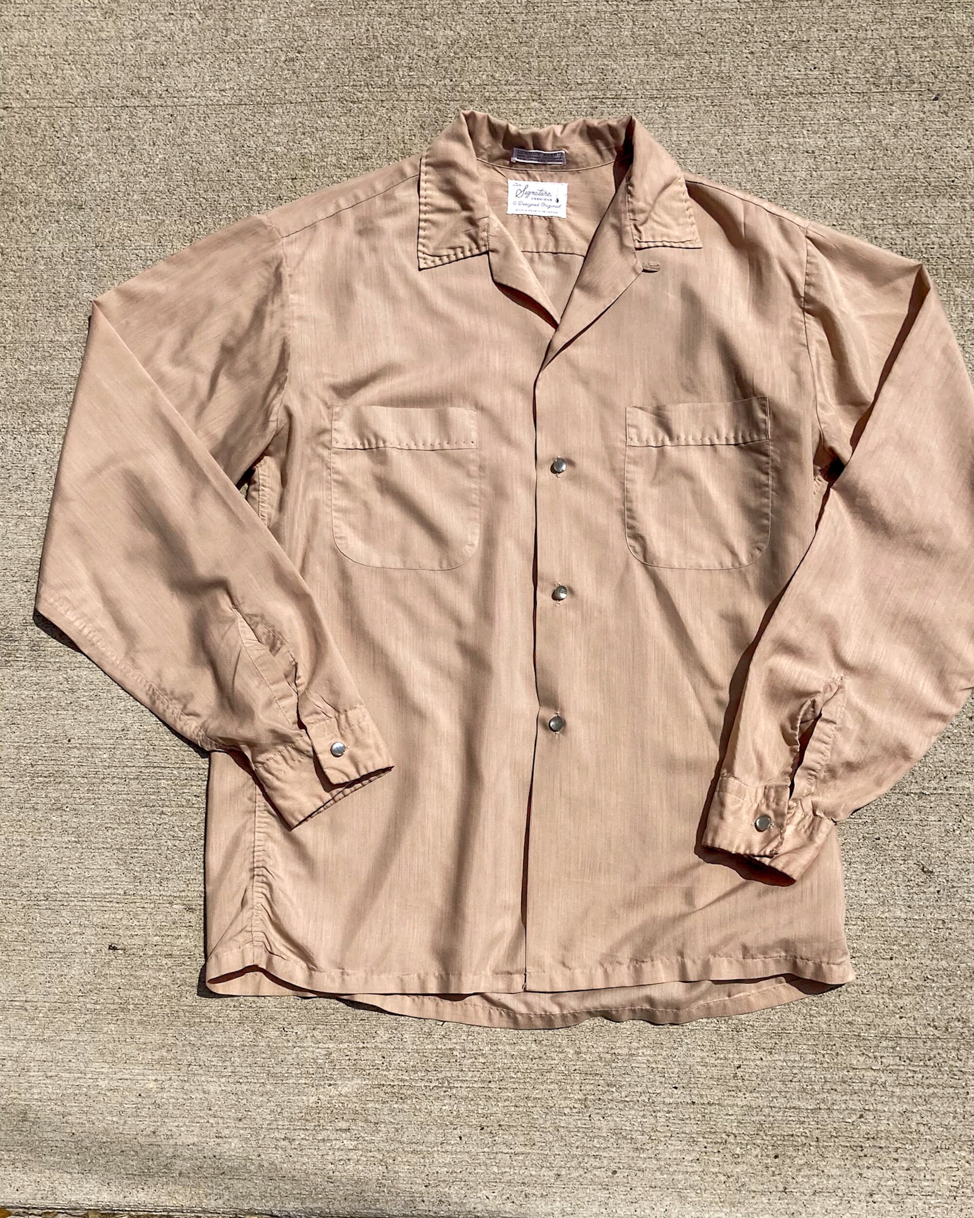 1950s 60s Long Sleeve Loop Collar Shirt - Etsy