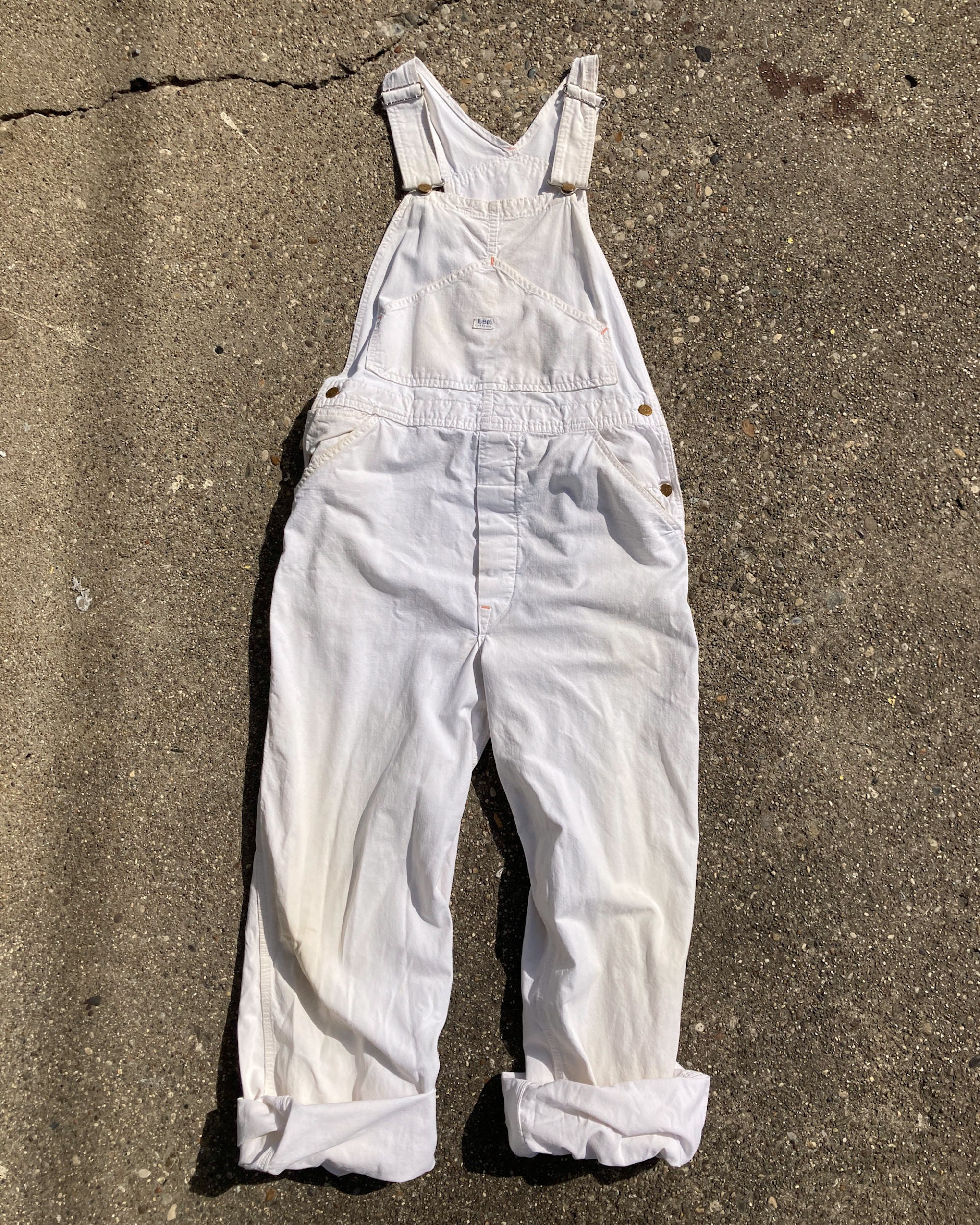 1960s Lee White Denim Overalls