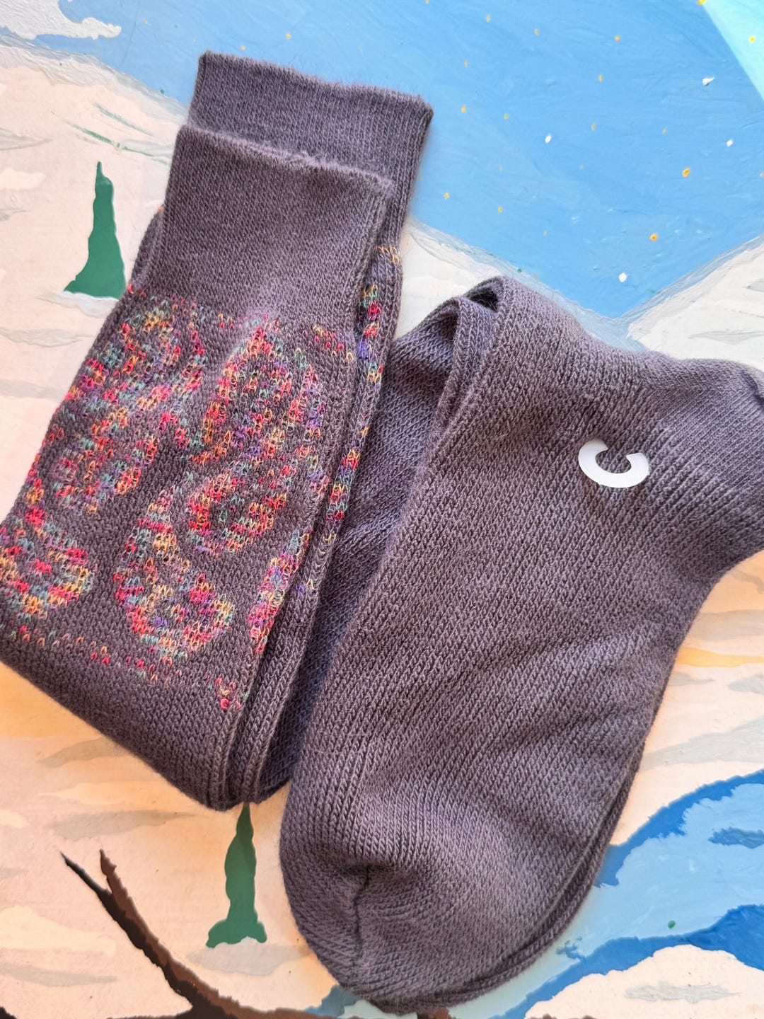Vintage 1980s Paisley Knee High Socks Made in USA | Gray - Etsy