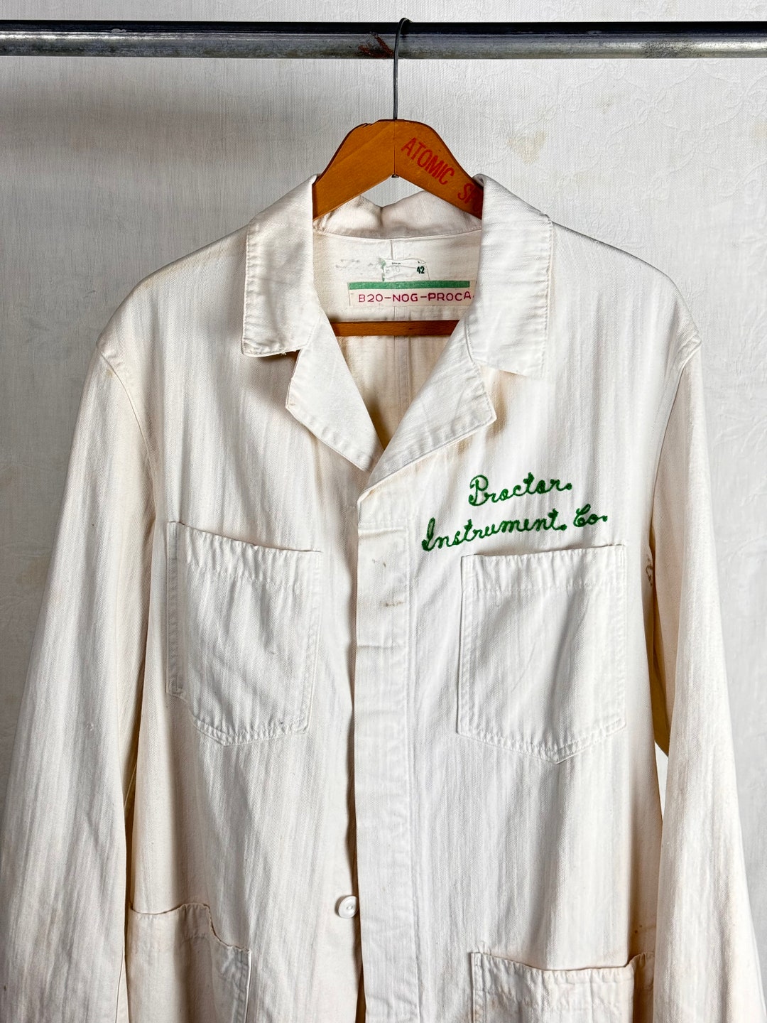 Vintage 1950s Herringbone Twill Canvas Lab Coat - Etsy