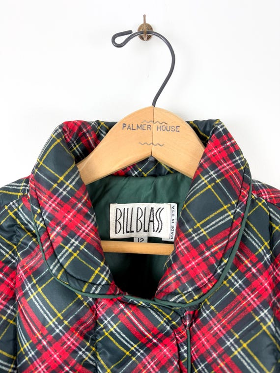 Vintage 1980s Plaid Down Puffer Jacket Bill Blass | m… - Gem