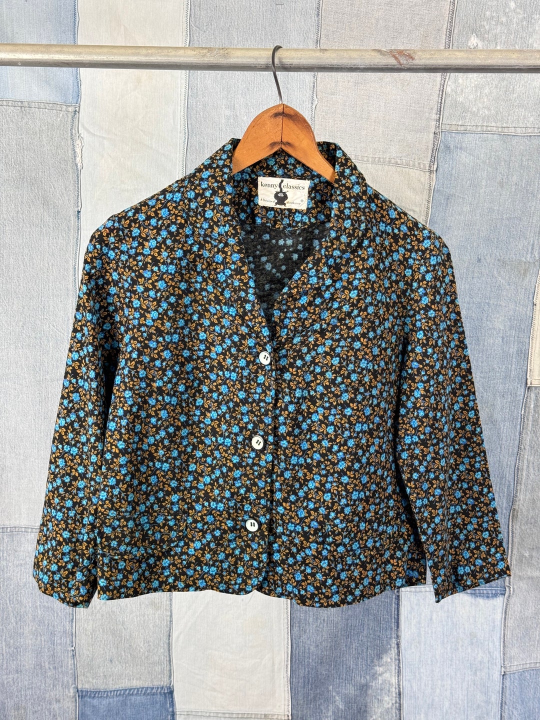 1960s Calico Floral Shirt Blouse - Etsy