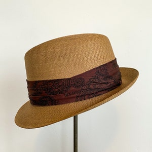 Vintage 1940s 50s Straw Fedora With Hat Box - Etsy