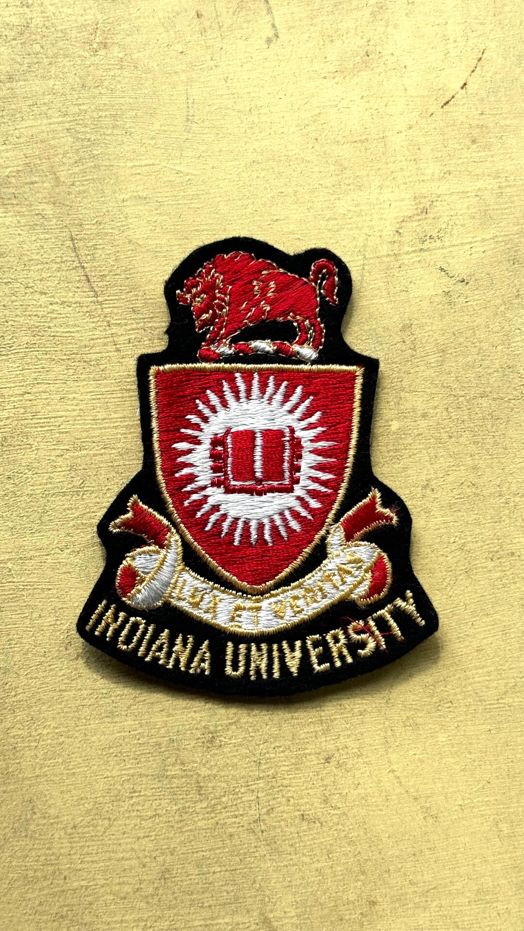 Vintage Indiana University Coat of Arms Embroidered Felt Patch - Etsy