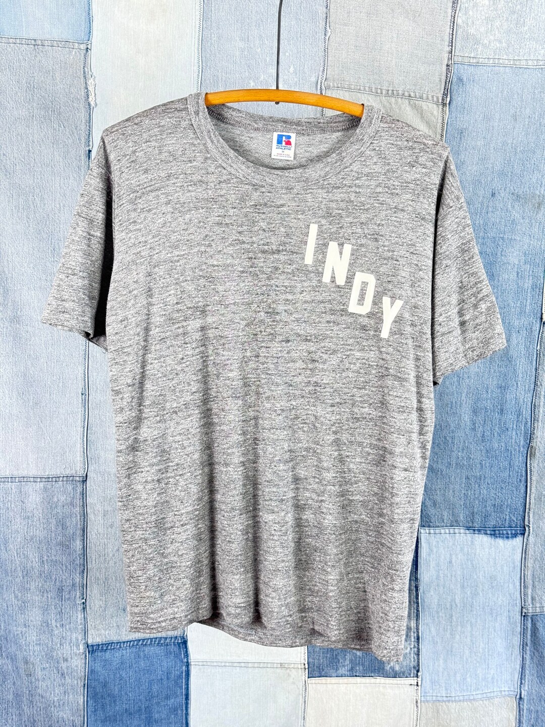 Vintage 1980s Indy Letter Russell T Shirt - Etsy
