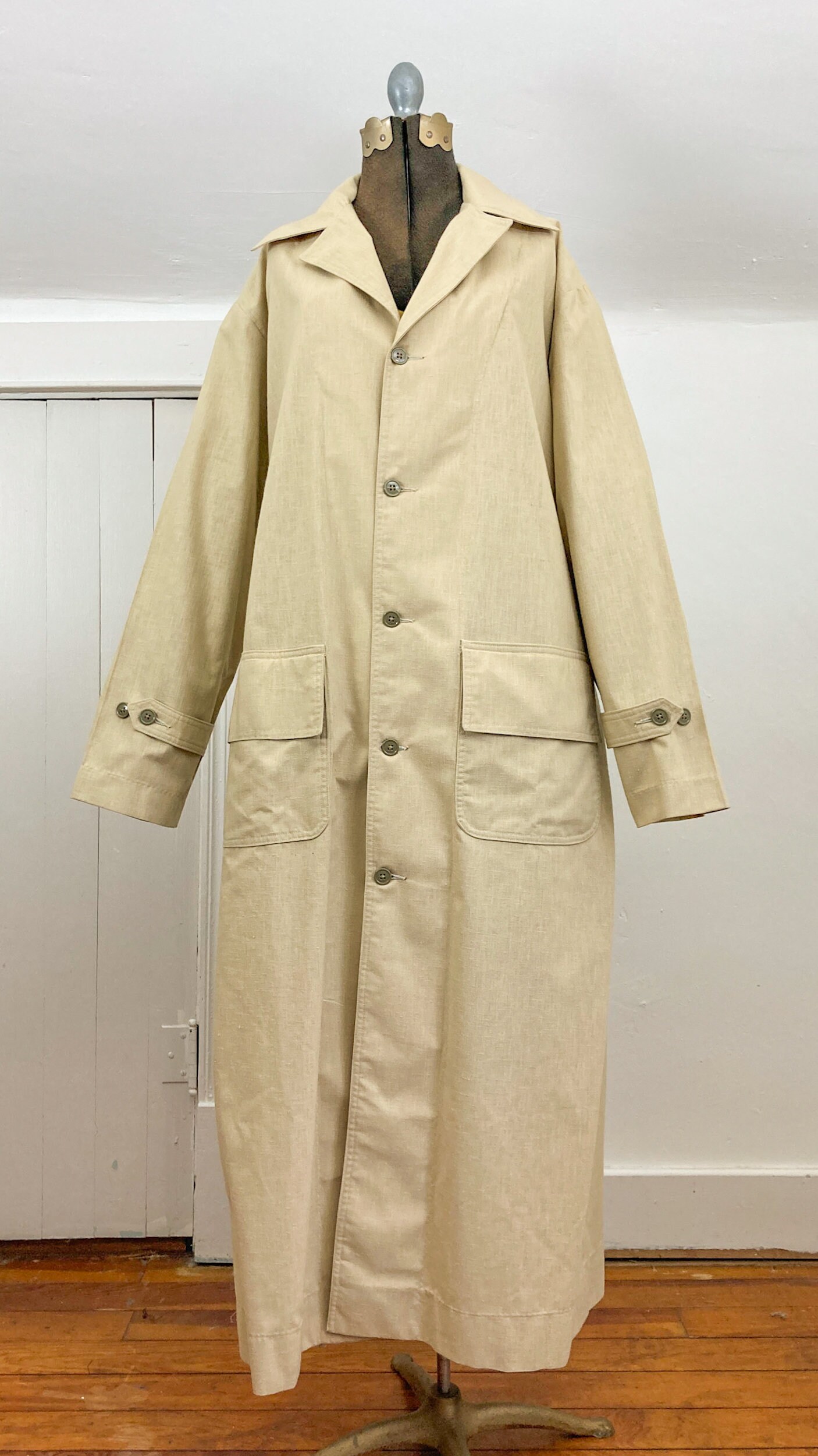 1940s Linen Duster Car Coat