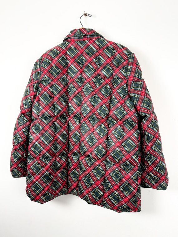 Vintage 1980s Plaid Down Puffer Jacket Bill Blass | m… - Gem