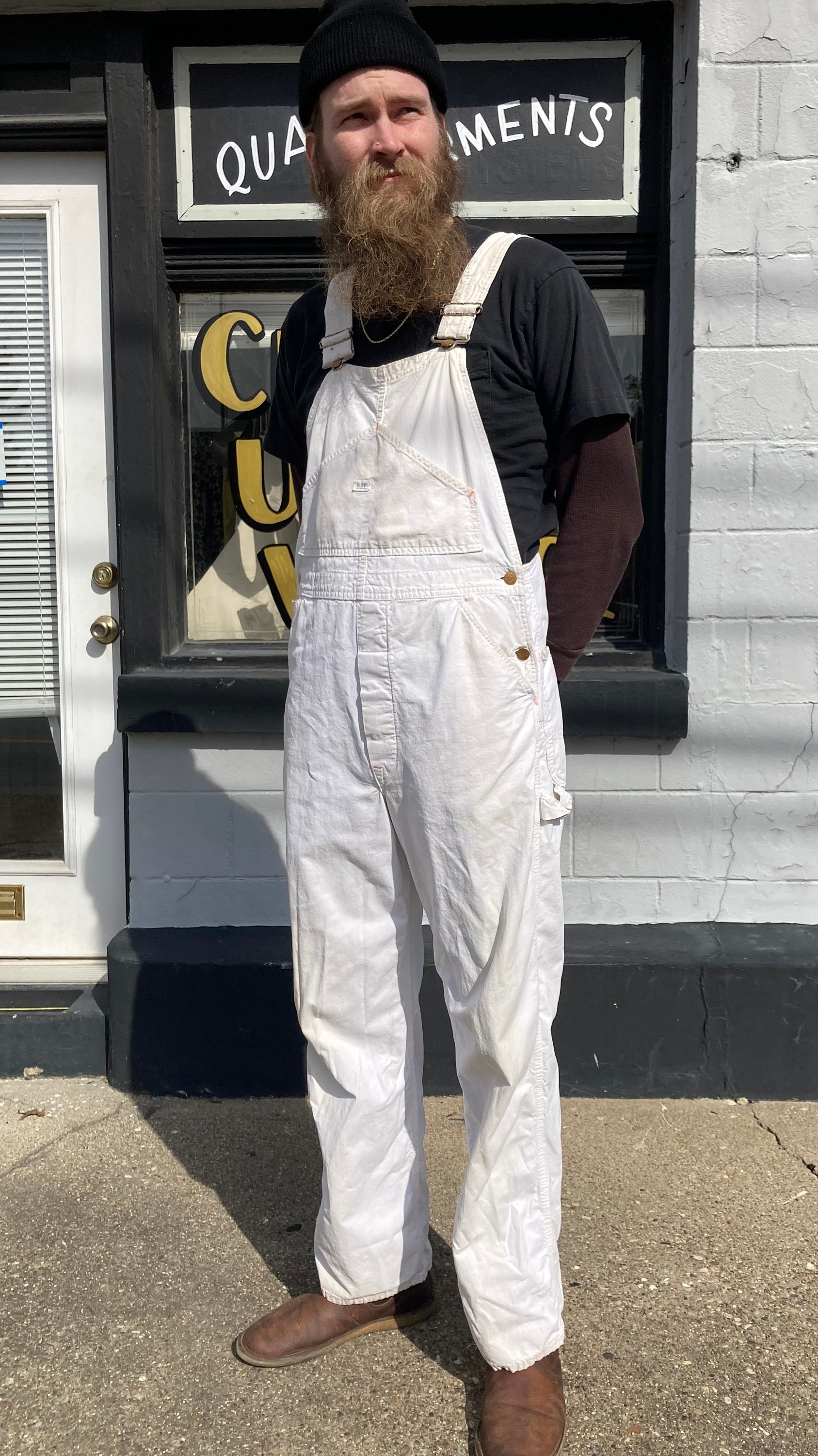 1960s Lee White Denim Overalls