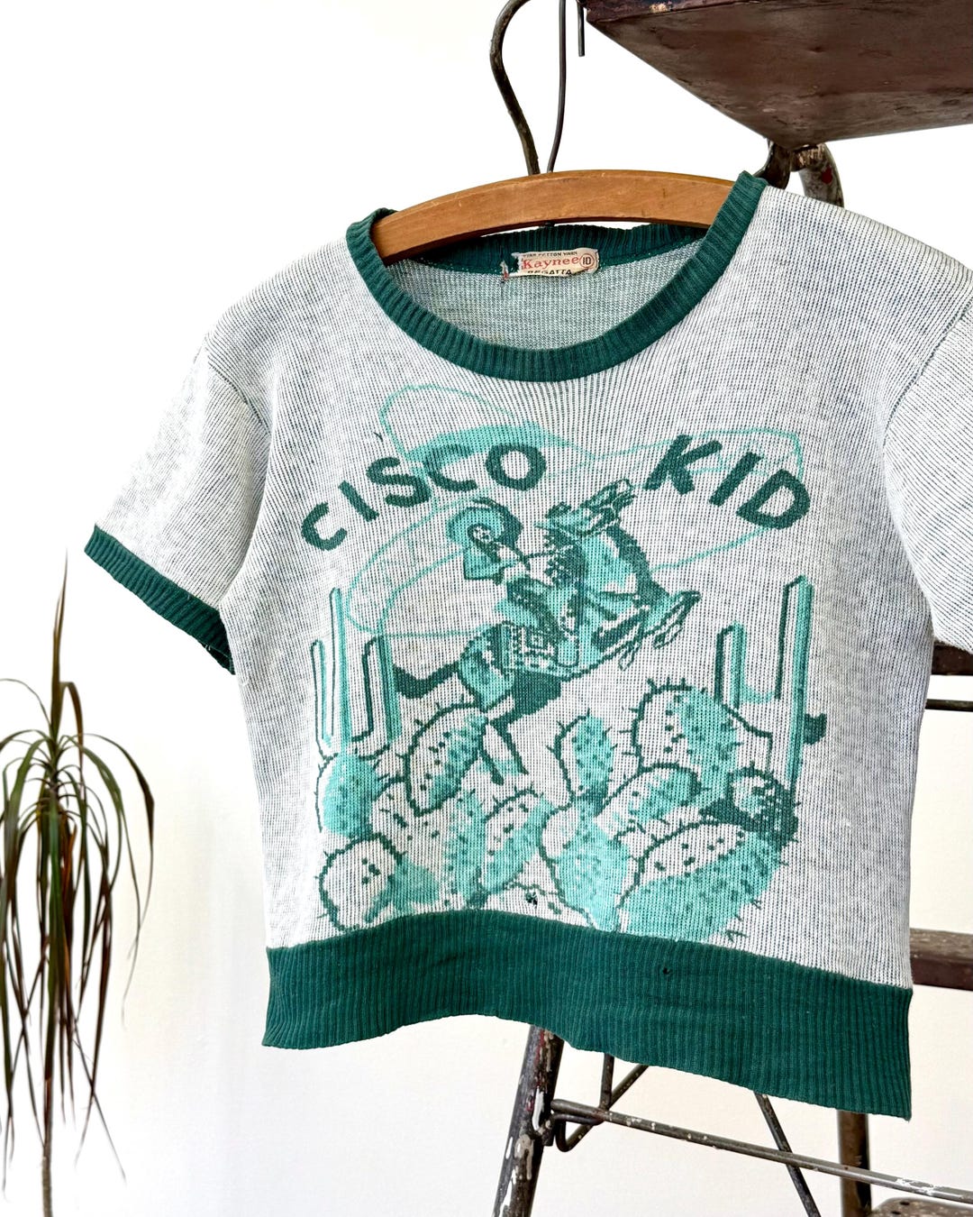 Vintage 1950s Cisco Kid Western Graphic Knit Cotton T Shirt Sweater ...