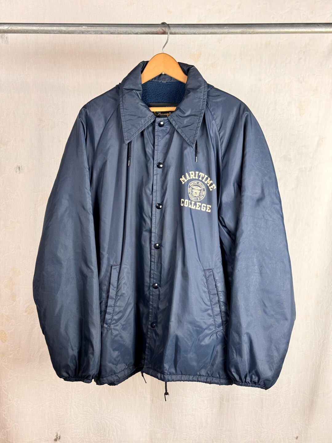 Vintage 1970s Maritime College Champion Nylon Jacket - Etsy