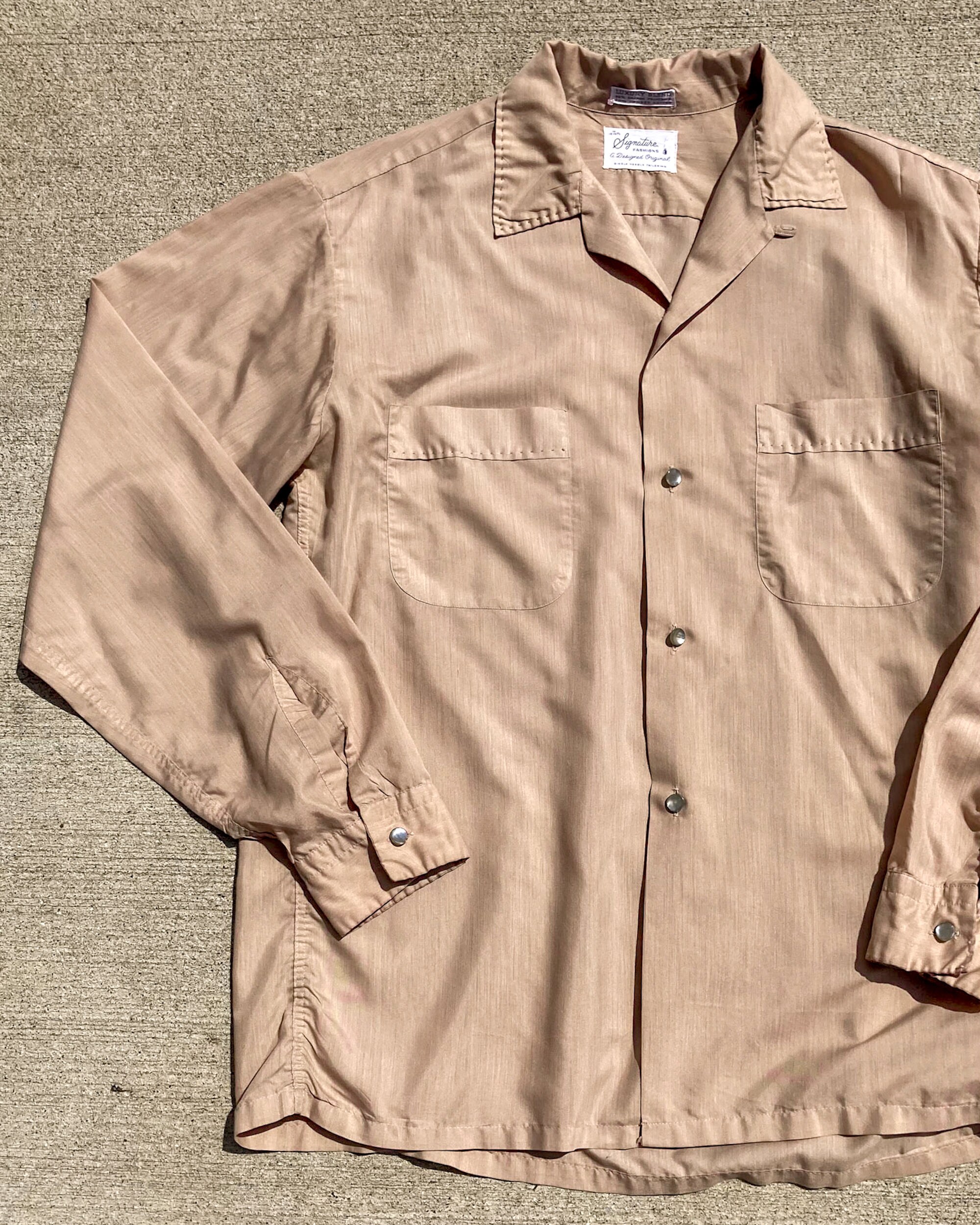 1950s 60s Long Sleeve Loop Collar Shirt - Etsy