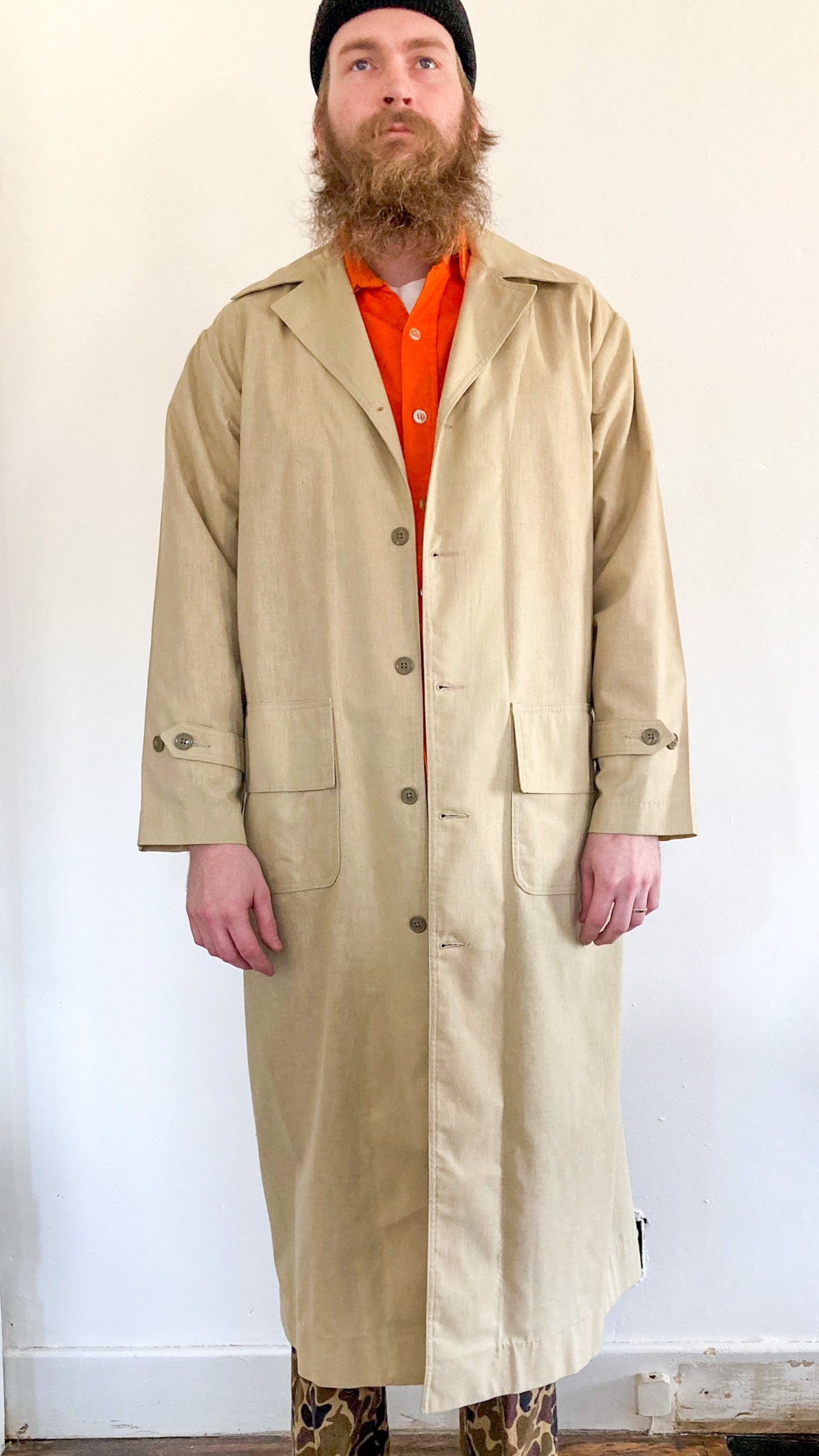 1940s Linen Duster Car Coat